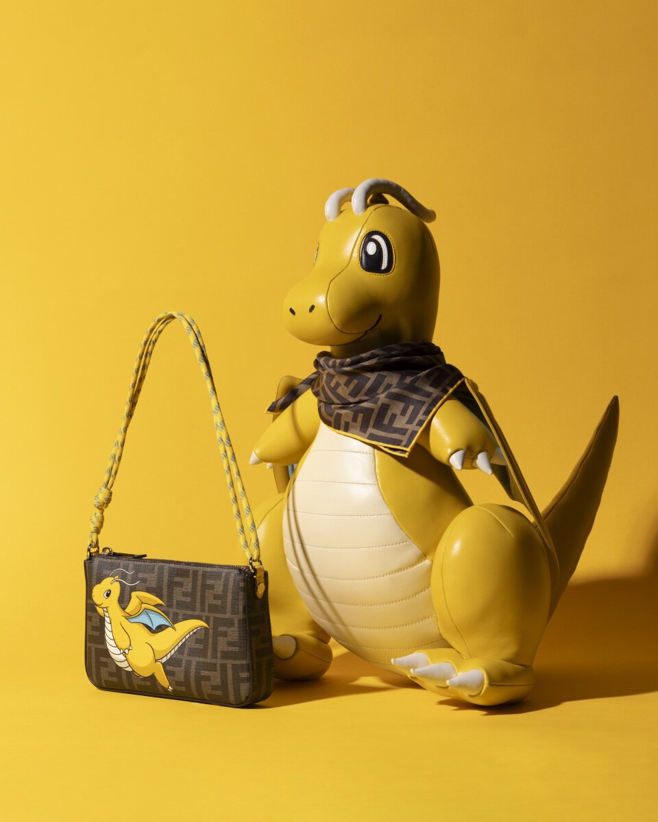 FENDI x FRGMT x POKÉMON_Dragonite _ Baguette Pouch Dragonite - Luxina.ID